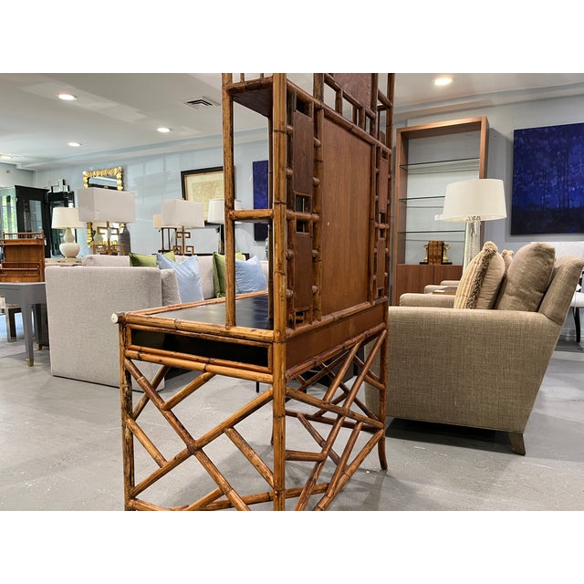 1990s Bamboo Secretary Desk by E Mario | Chairish