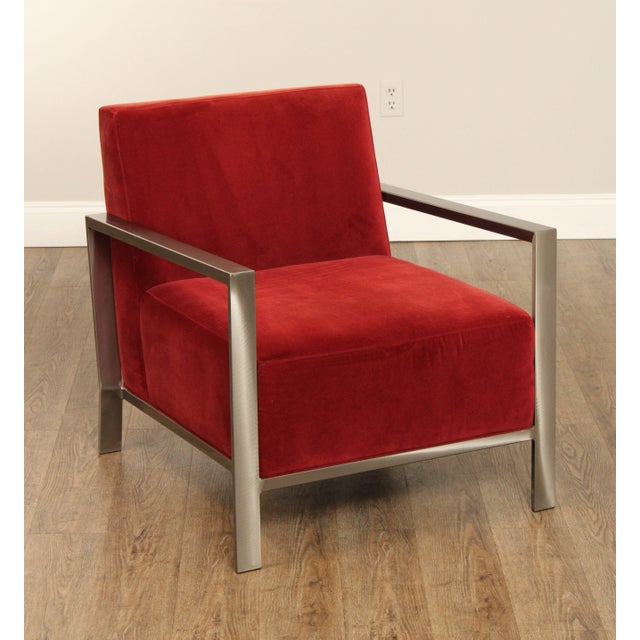 Contemporary Room and Board Zinc Frame Lounge Chair | Chairish