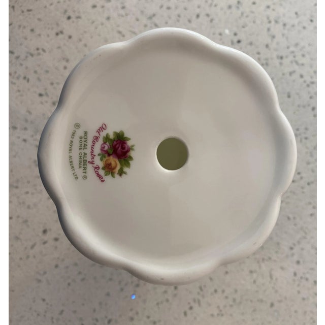 1980s Royal Albert China Candlestick Holder | Chairish