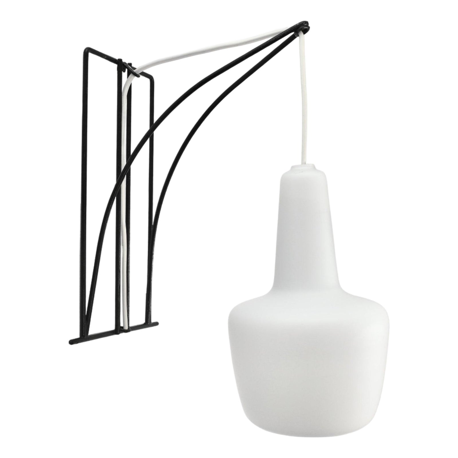 Modernist Wall Sconce Wire Metal Glass 1970s | Chairish
