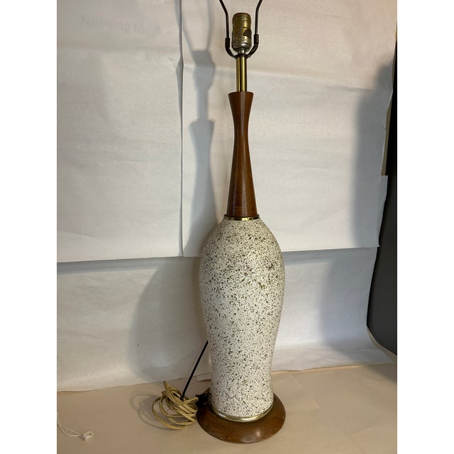 Vintage 1950s Underwriters Laboratories Stone and Teak Table Lamp ...
