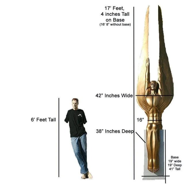 17' Tall Art Deco Style Angel Sculpture "Wings of the Republic" After ...