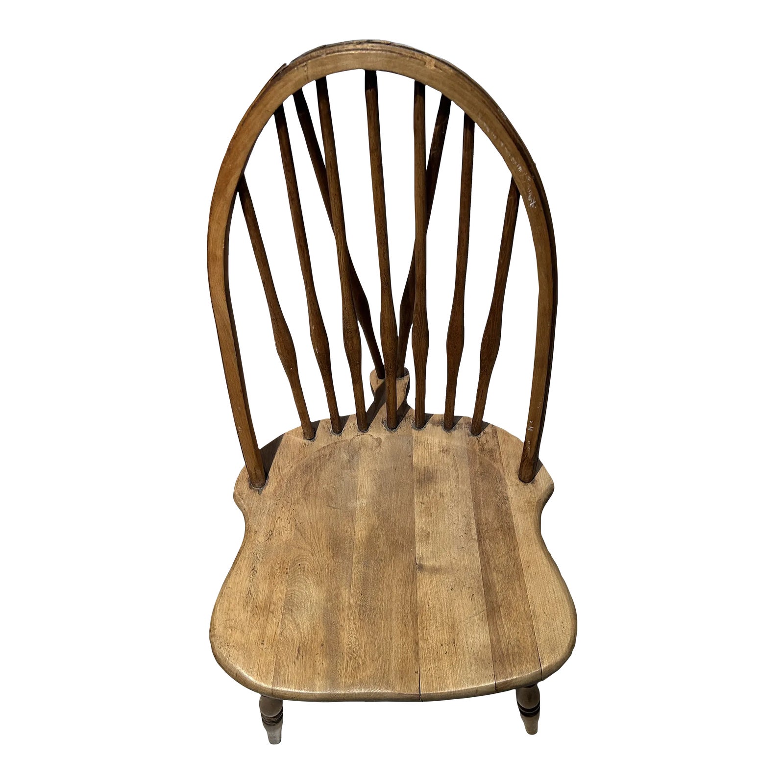 1970s American Arts and Crafts Oak Fiddleback Windsor Chair | Chairish