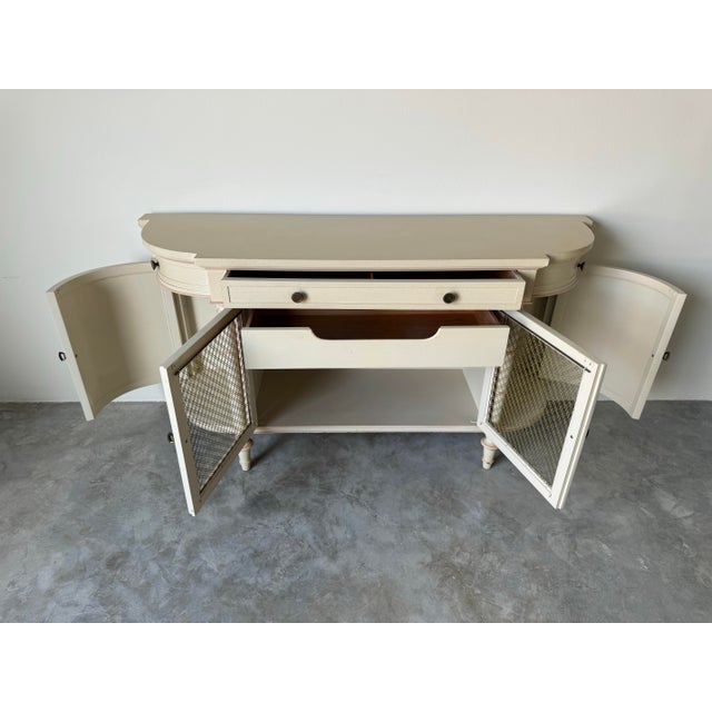 Hollywood Regency French - Style Faux Bamboo Details and Wire Doors ...