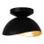 Luna Bella Flush Mount Ceiling Light - Matte Black & Gold-Leaf Shade ...