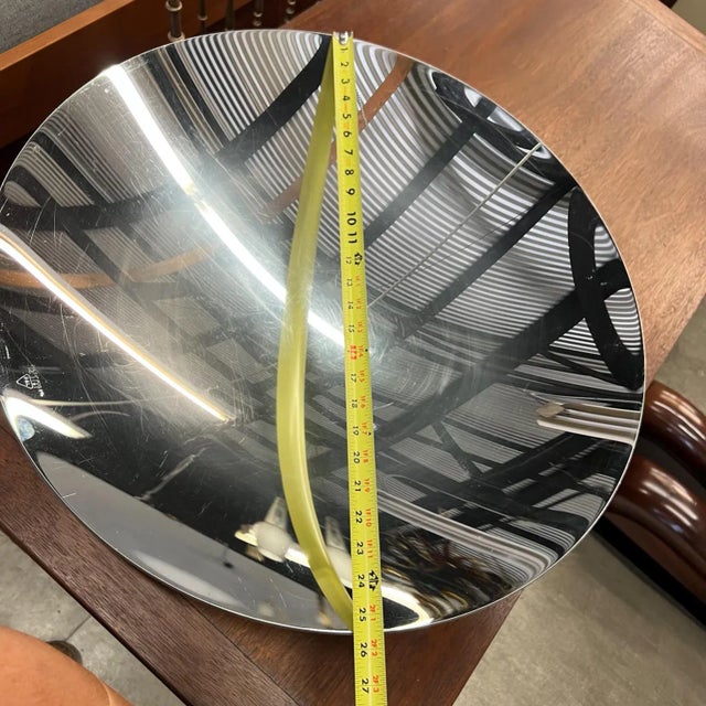 Contemporary Modern Art Chrome Plated Bronze Dish With Center Steel ...