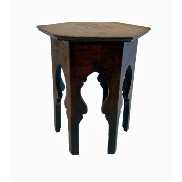 19th C. Arts and Crafts Etched Taboret Accent Table | Chairish