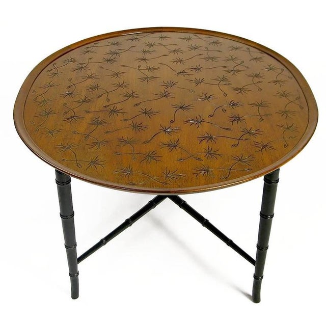 Kittinger Tray Coffee Table With Incised Thistledown Design | Chairish