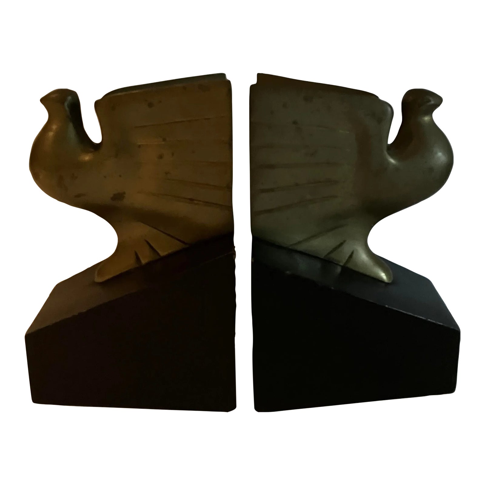 1970’s Vintage Brass/Bronze Art Deco Style Dove Bird Bookends- a Pair ...