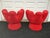 Vintage Contemporary Red Hand Chair- a Pair | Chairish