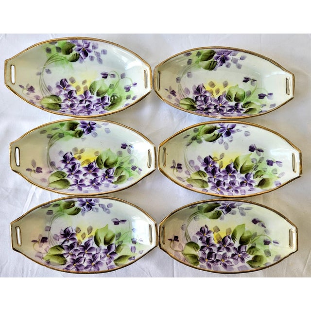 Vintage Hand-Painted Nippon China Serving Dishes - Set of 8 | Chairish