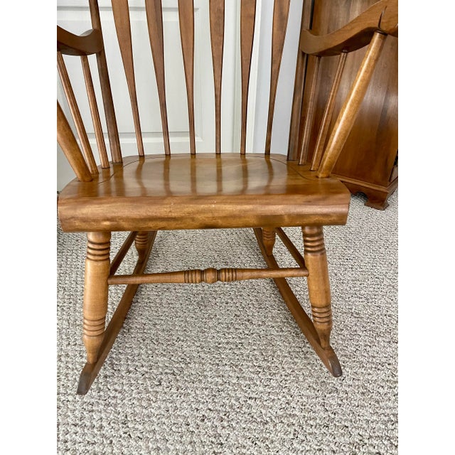 1970s Colonial S Bent & Bros Hard Rock Maple Rocking Chair | Chairish