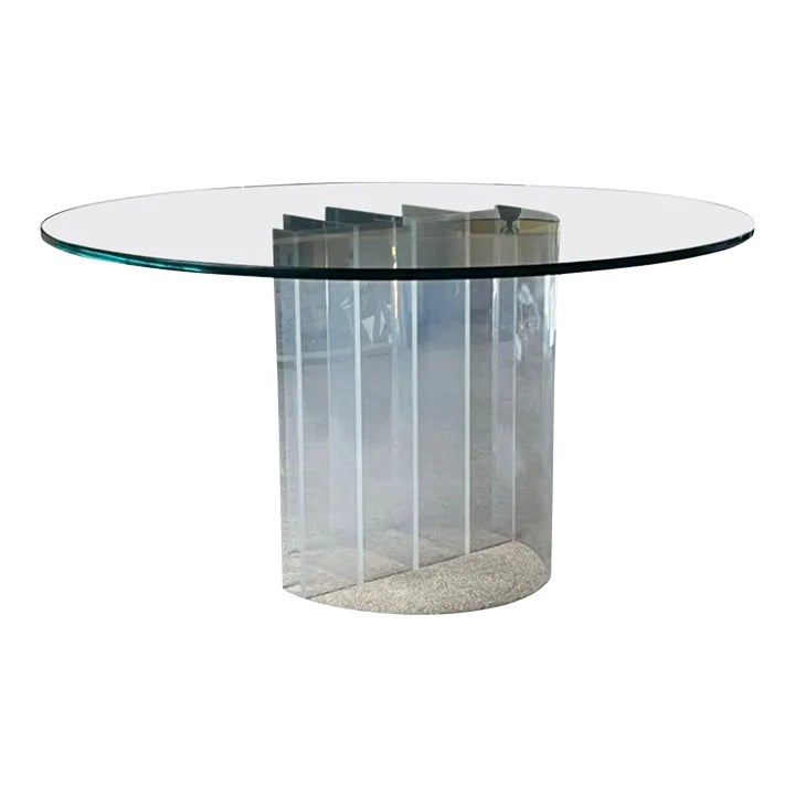 1980s Aerial Acrylic and Glass "Blade" Dining Table by Charles Hollis ...