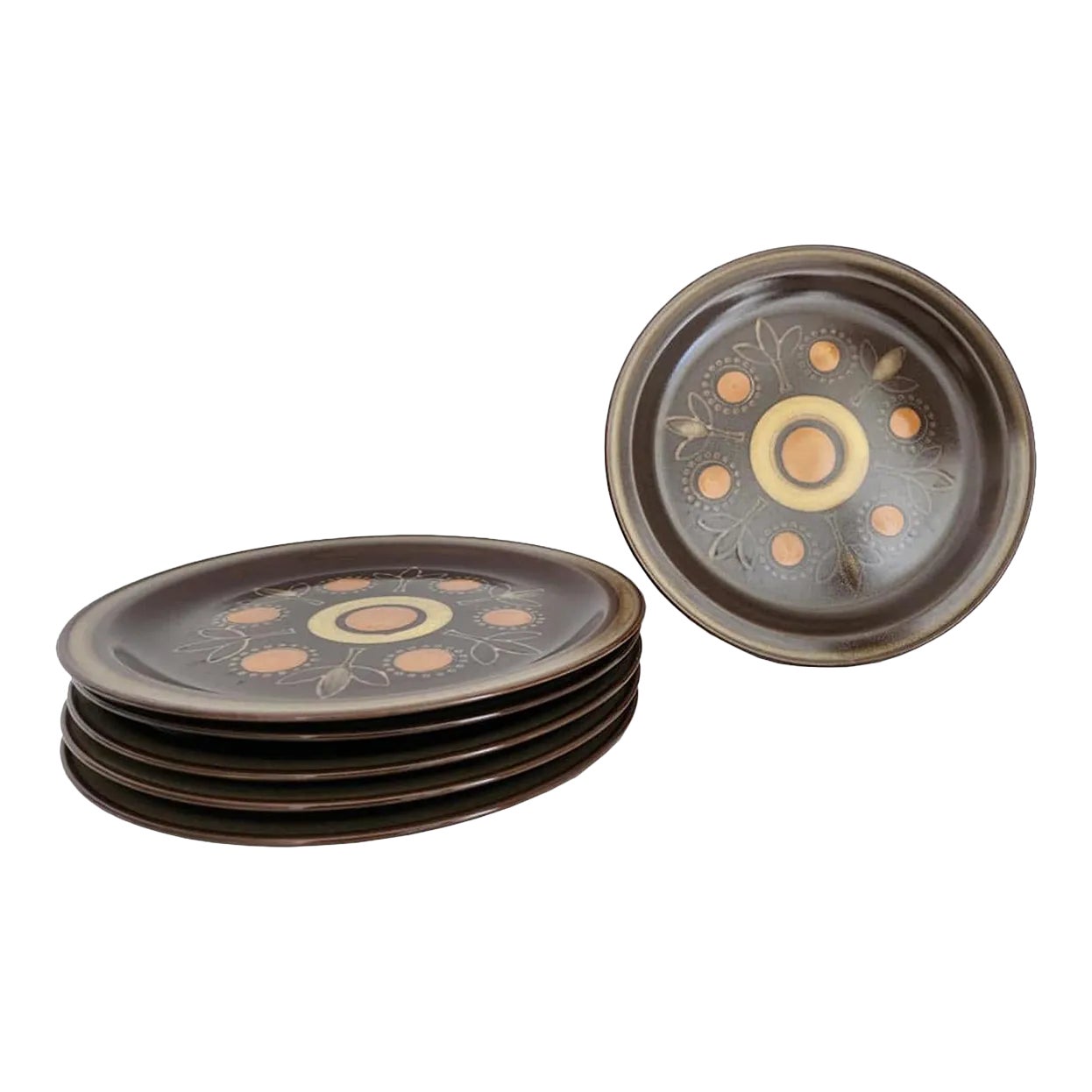 1970s Georges Briard Stoneware Dinner Plates in Aztec Pattern, Set of 6 ...