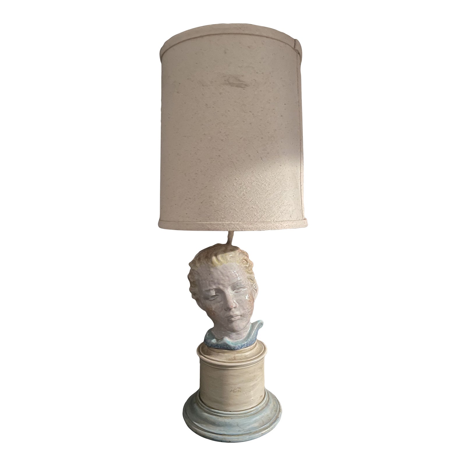 1950s Ceramic Bust Lamp | Chairish