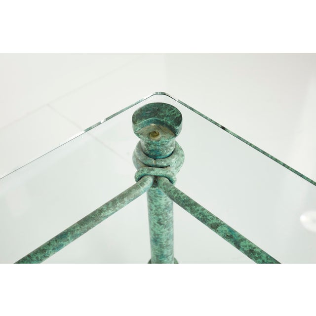 Vintage 1980s Square Verdigris End or Coffee Table | Chairish