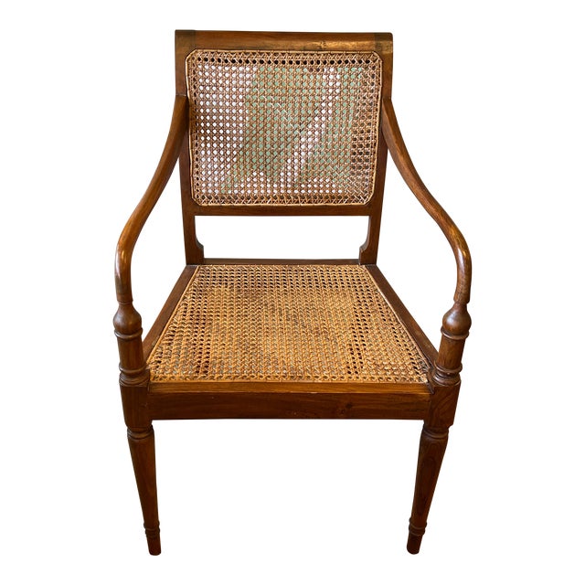 Late 20th Century Cane Arm Chair | Chairish