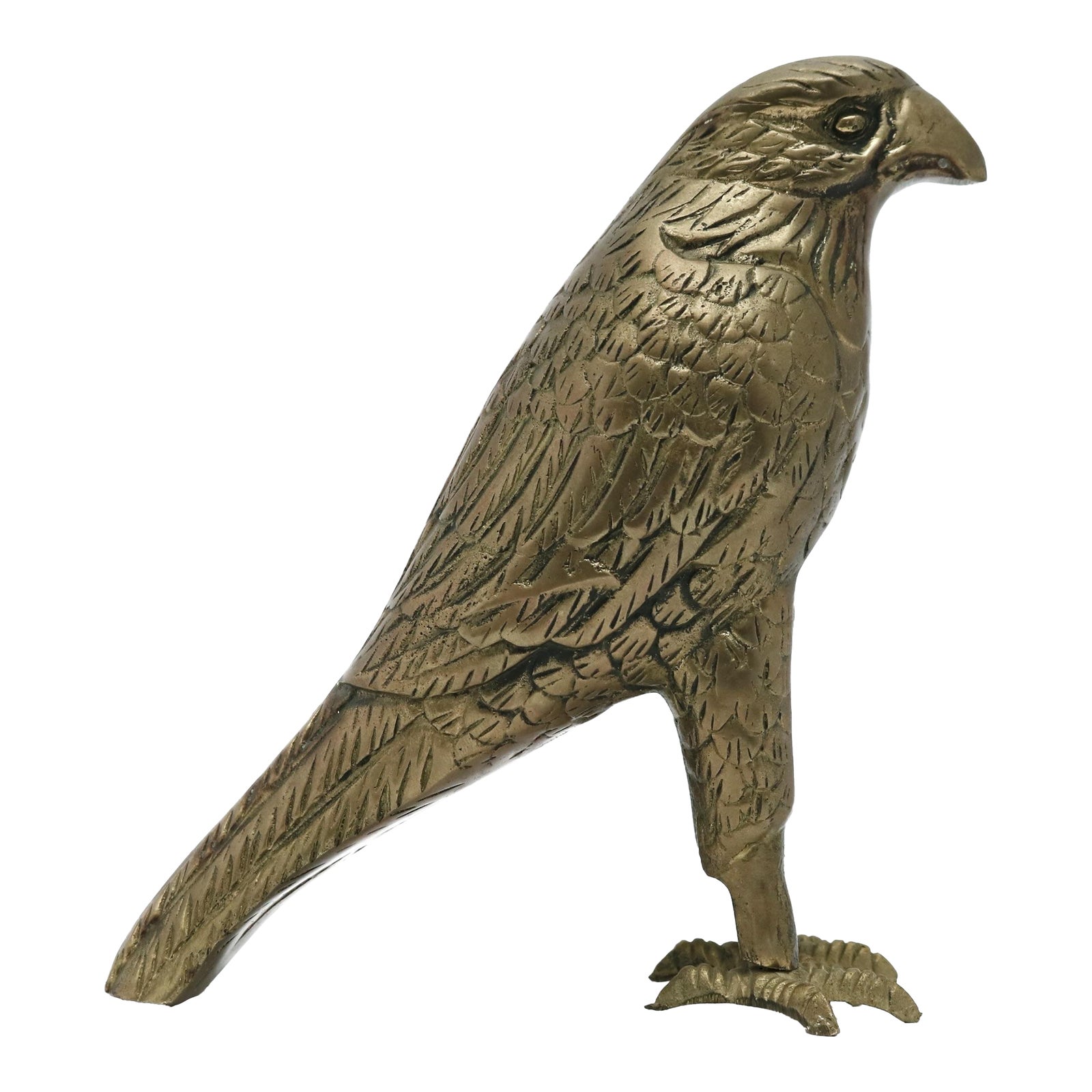 Mid 20th Century Brass Hawk Bird Figurine | Chairish