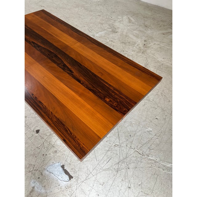 Newly Refinished Stripe Top Dining Table Designed by Milo Baughman for ...