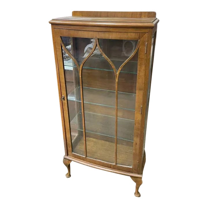 Antique Small Sized Wooden Display Cabinet | Chairish