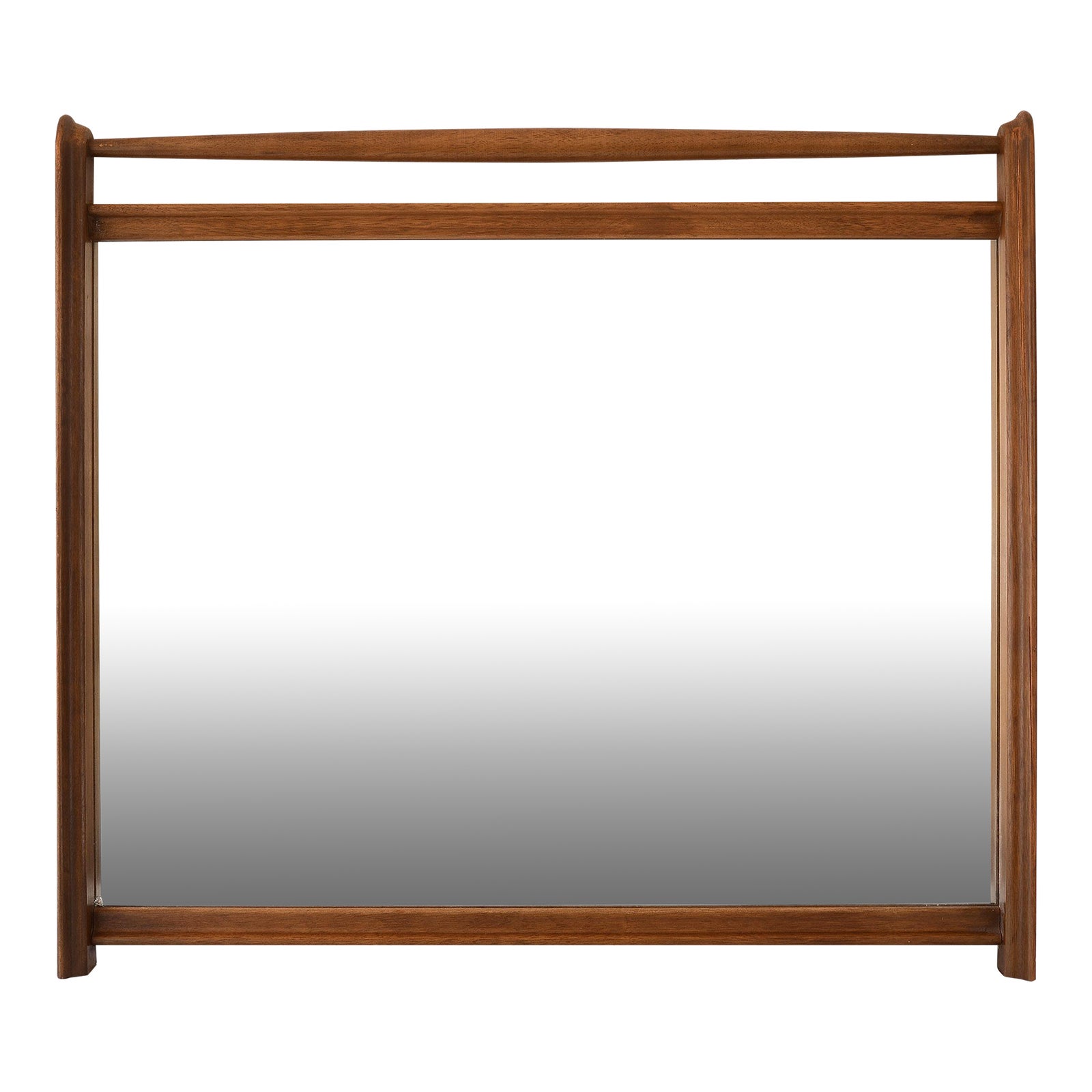 Mid Century Modern Mirror With Sculpted Crossbar | Chairish