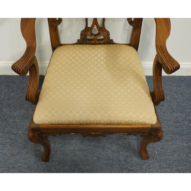 Vintage Traditional Style Ribbon Back Dining Arm Chair | Chairish