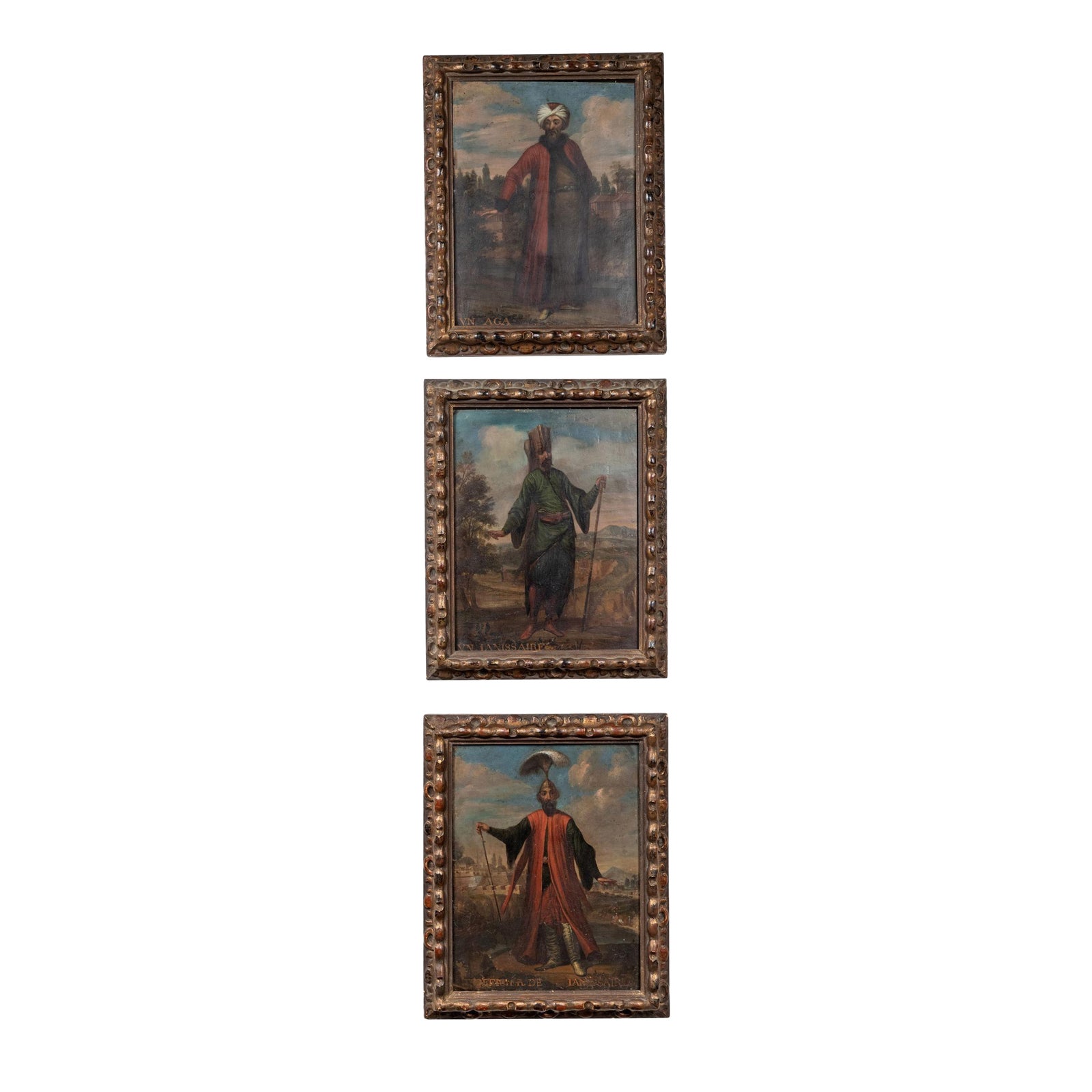 Set of 3, 18th Century Paintings of Ottoman Empire Figures | Chairish