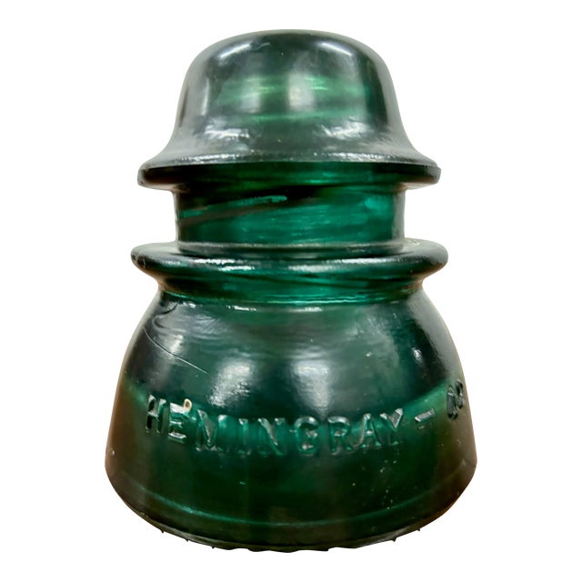 Vintage Aqua or Teal Glass Hemingray Insulator | Chairish