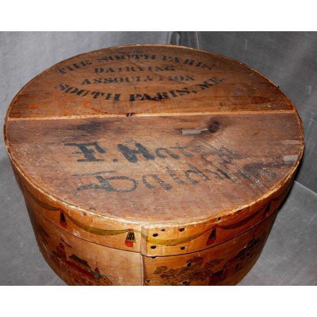 Large Hand-Painted Vintage Cheese Box | Chairish