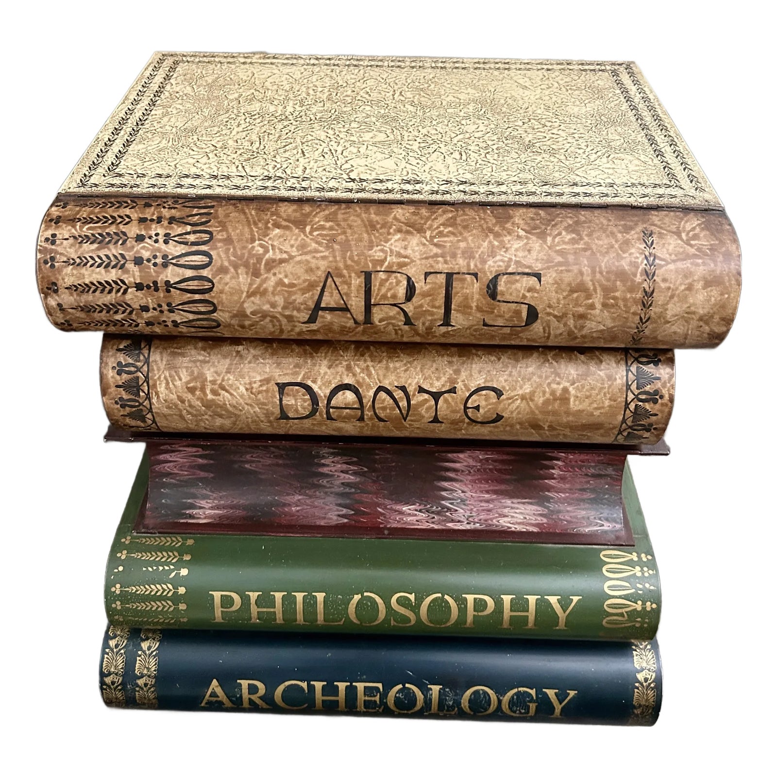 Vintage Italian Tole Book Stack Table | Chairish