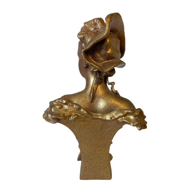 Antique French Belle Epoque Gilt Spelter Lady Sculpture After Anton ...