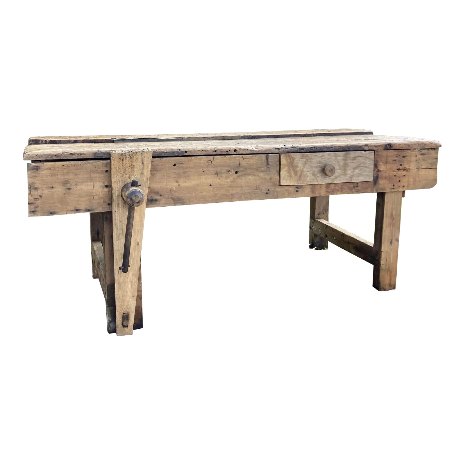 19th Century English Pine Workbench Table | Chairish