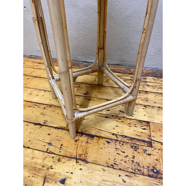 Vintage Natural Bamboo Boho Chic Plant Stand | Chairish