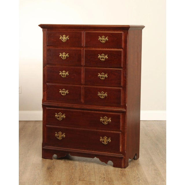 Thomasville 'Winston Court' Chippendale Style Cherry Tall Chest | Chairish