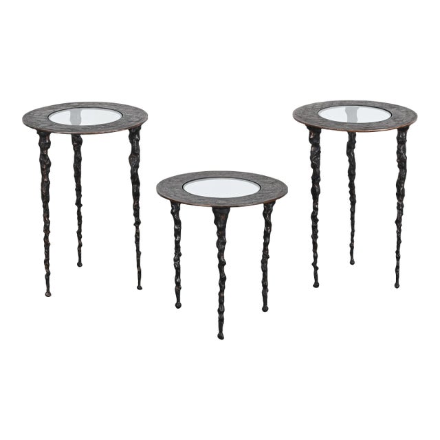 Michael Aram Set of Three "Lava" Side Tables, 1995 | Chairish