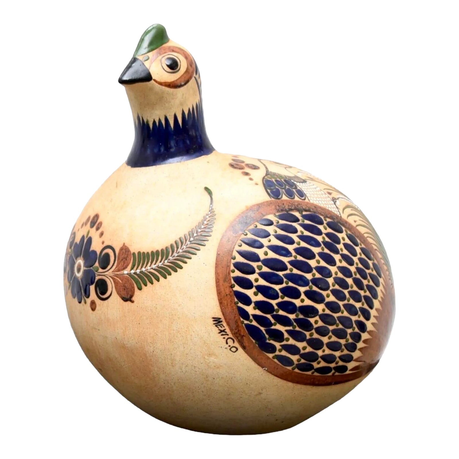 Vintage Handmade Large Ceramic Peacock Circa 1990s | Chairish
