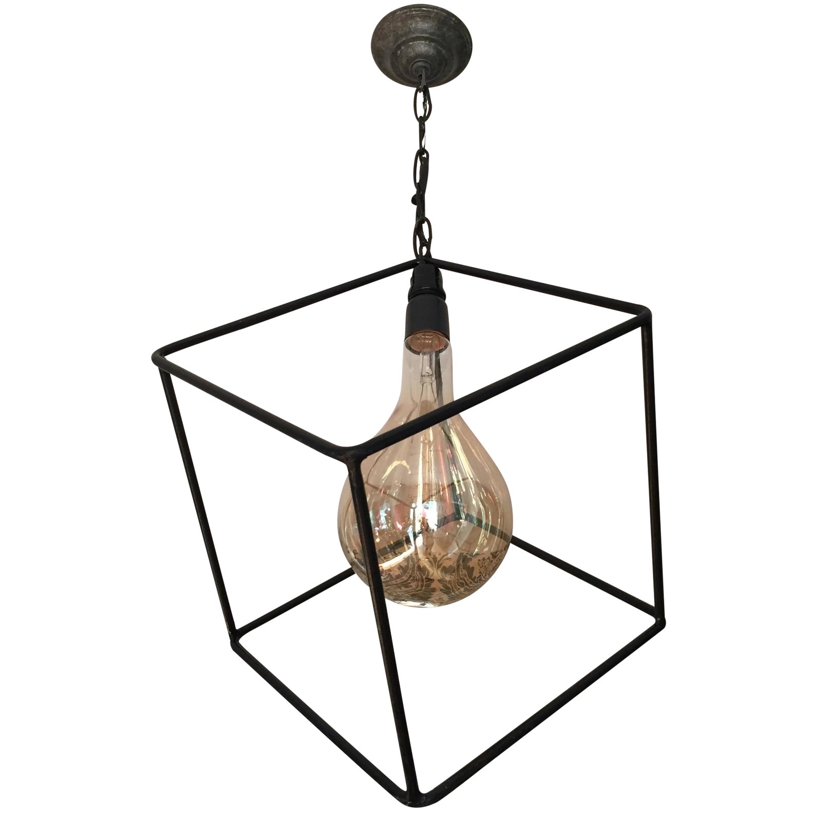 1970s Geometric Pendant Chandelier | Chairish