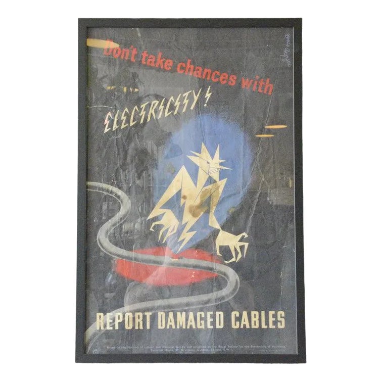 WW2 Factory Safety Poster, 1940s | Chairish