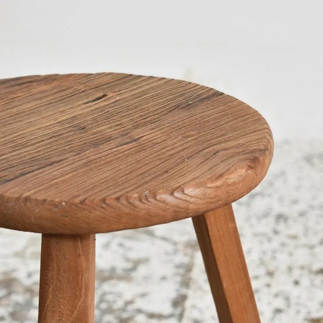 Rustic Round Top Stool, 1950s | Chairish