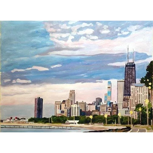 "Chicago Skyline From North Ave Beach" Original Realist Cityscape ...