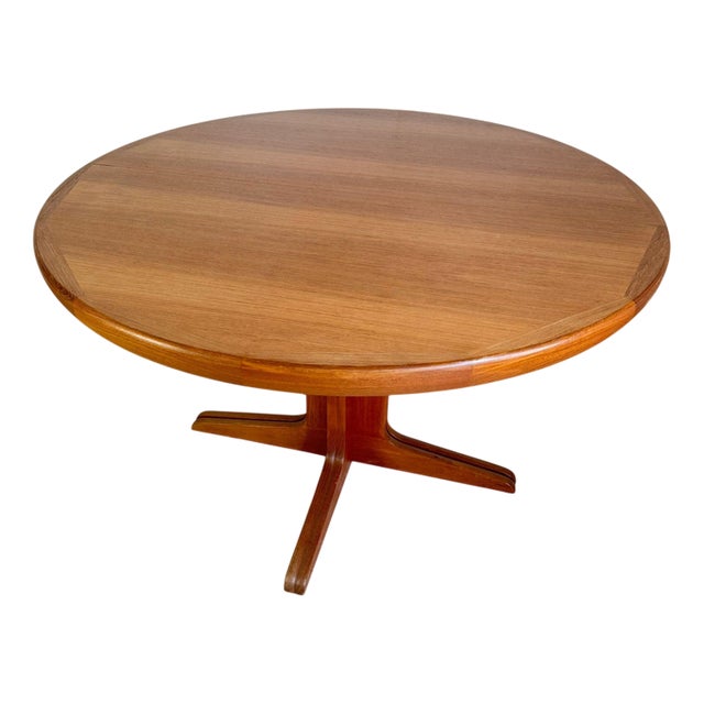 Danish Extendable Round Teak Dining Table, 1961 | Chairish