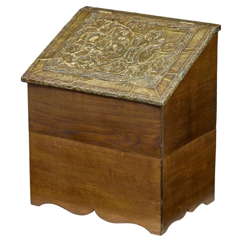 19th Century and Later Oak and Brass Storage Box, 1890s | Chairish