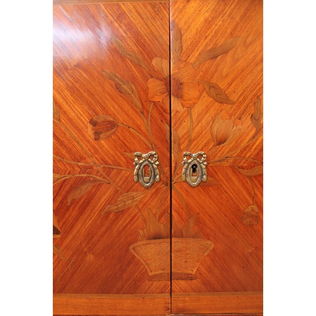 Tall French Transitional Louis XV Style Narrow Cabinet | Chairish