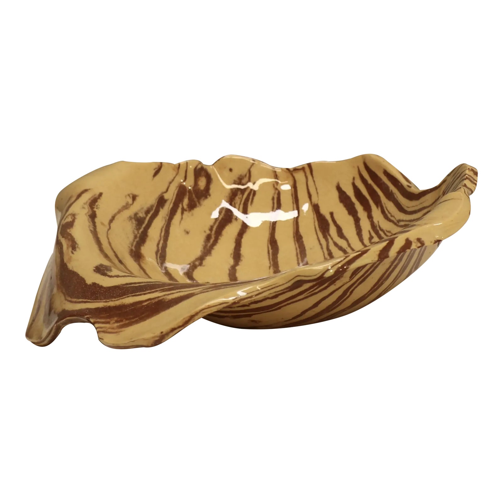 1990s Tiger Stripe Studio Pottery Dish | Chairish