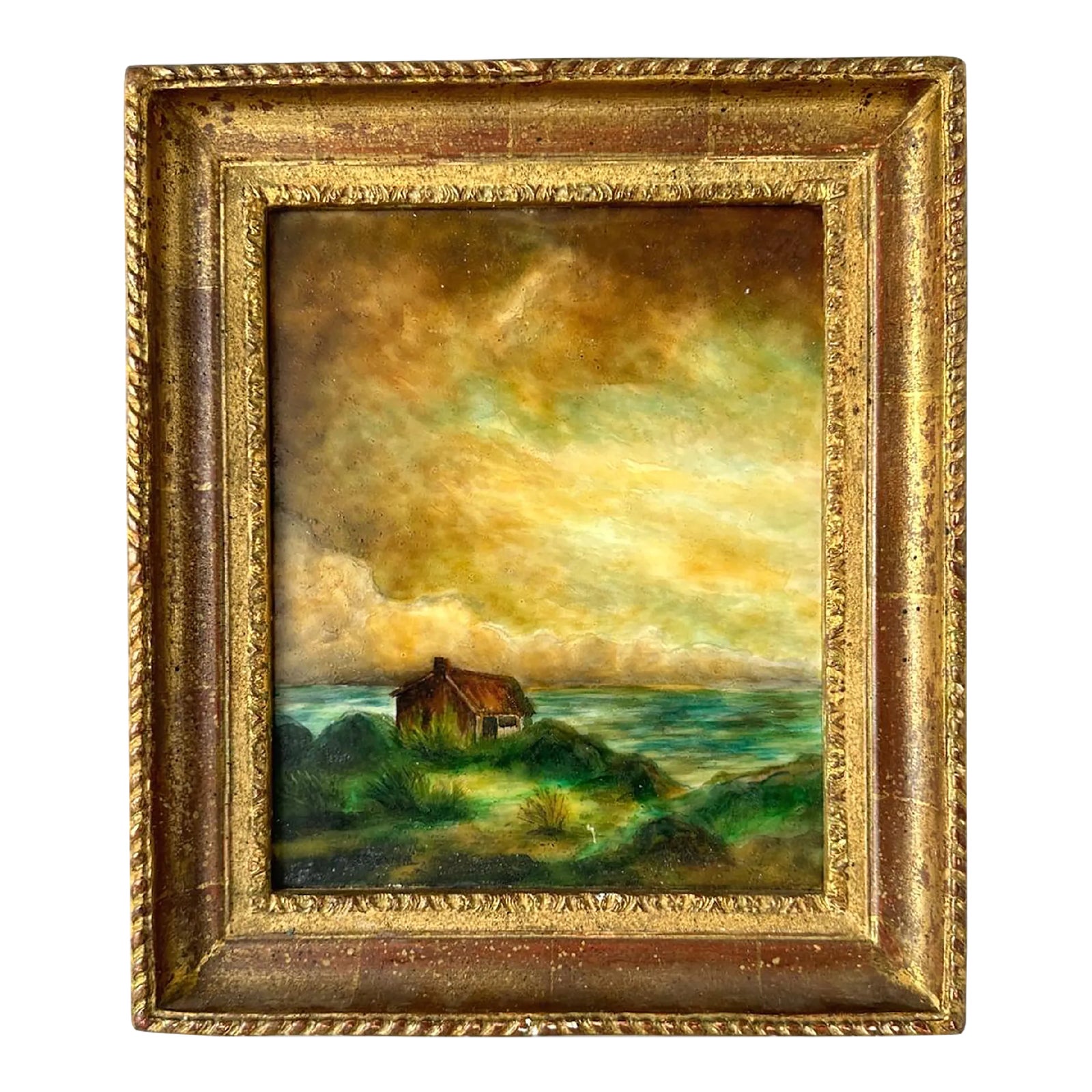 French Rural Farm Scene Painting | Chairish