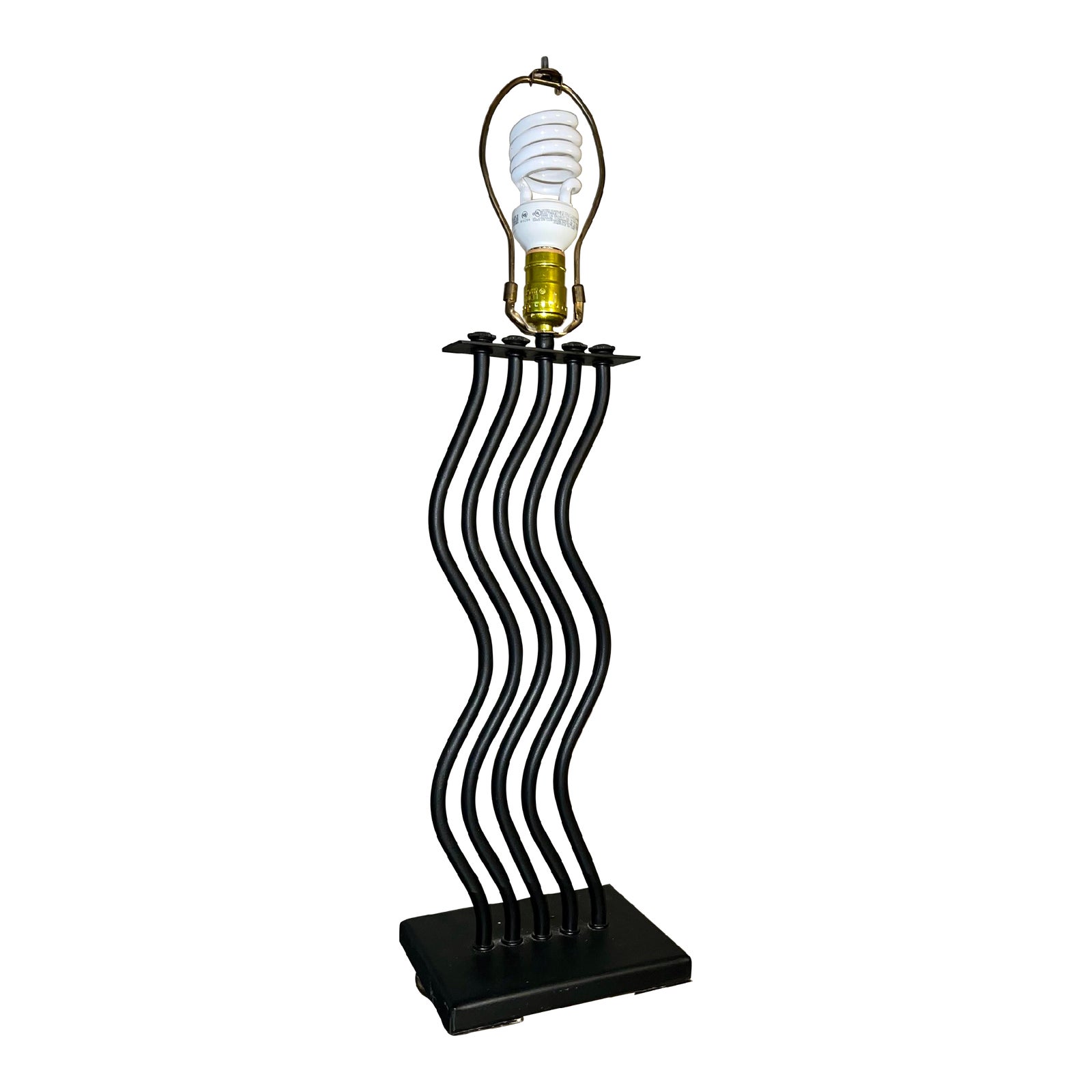 1980s Black Memphis Style Wavy Lamp | Chairish