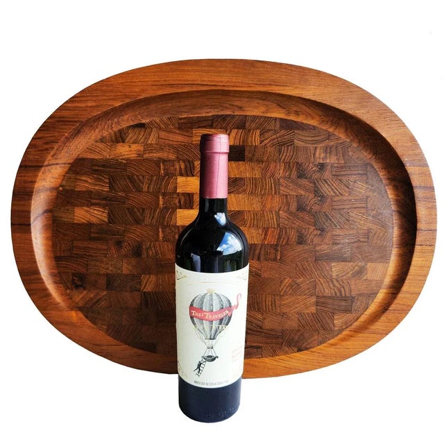 1970s Dansk Staved Teak Oval Charcuterie Board Designed by Jens H ...