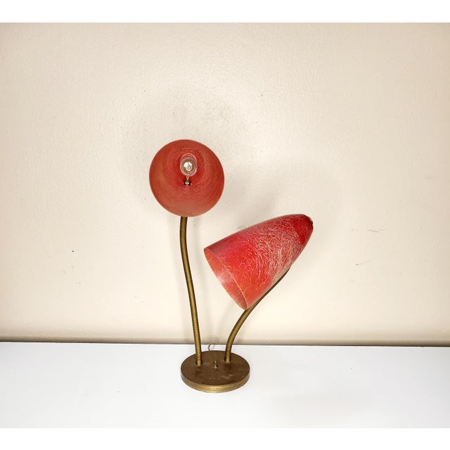 Vintage Spun Fiber Glass Shade Desk Lamp | Chairish