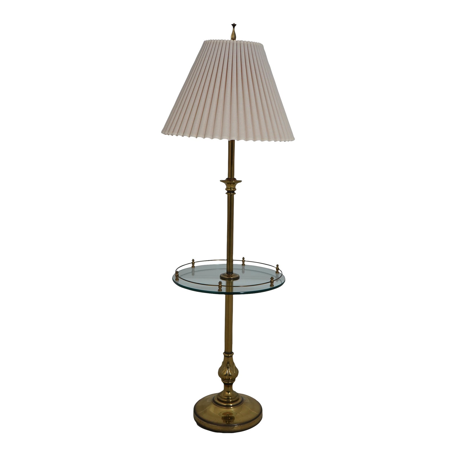 Stiffell Rembrandt Brass & Glass Table Floor Lamp | Chairish