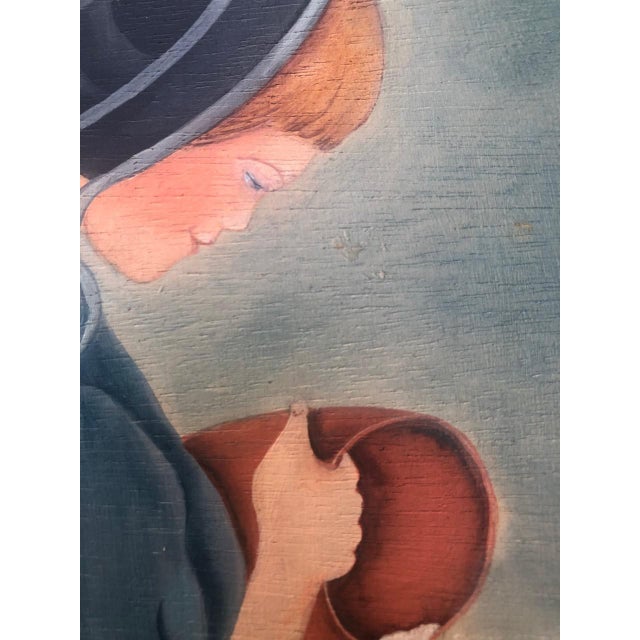 Portrait of an Amish Girl Oil Painting, Framed | Chairish